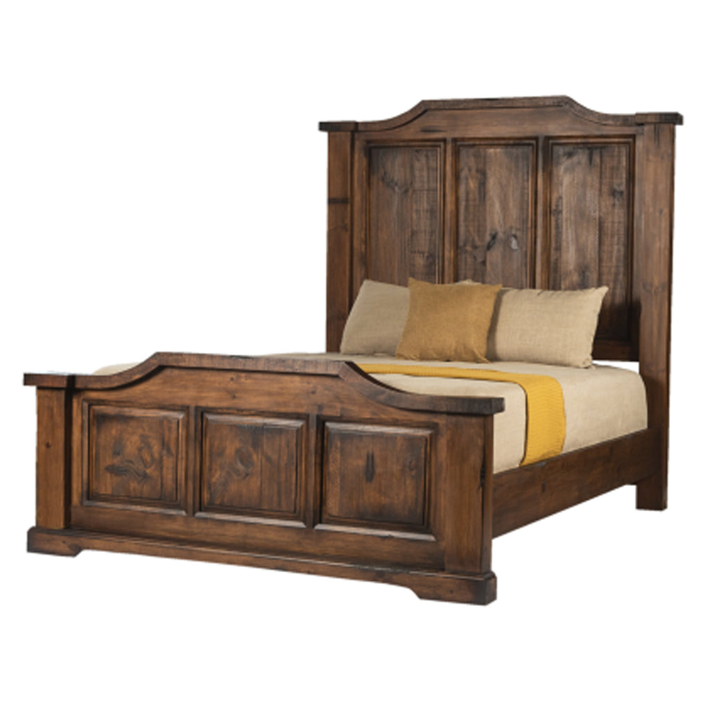 Lubbock Rustic Pine Bed | Queen 71"x91" or King 71"x91" Oldie Toasted ...